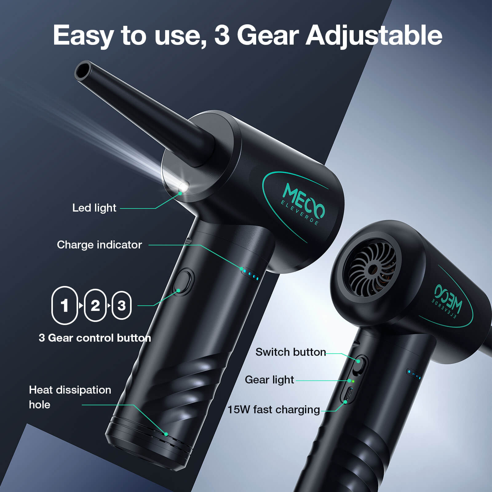 Air Duster For Car Electric Air Duster - 100000 RPM Compressed Air ...